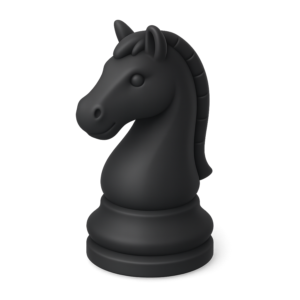 Knight (Chess Piece) in Black | Thiings Collection | Thiings