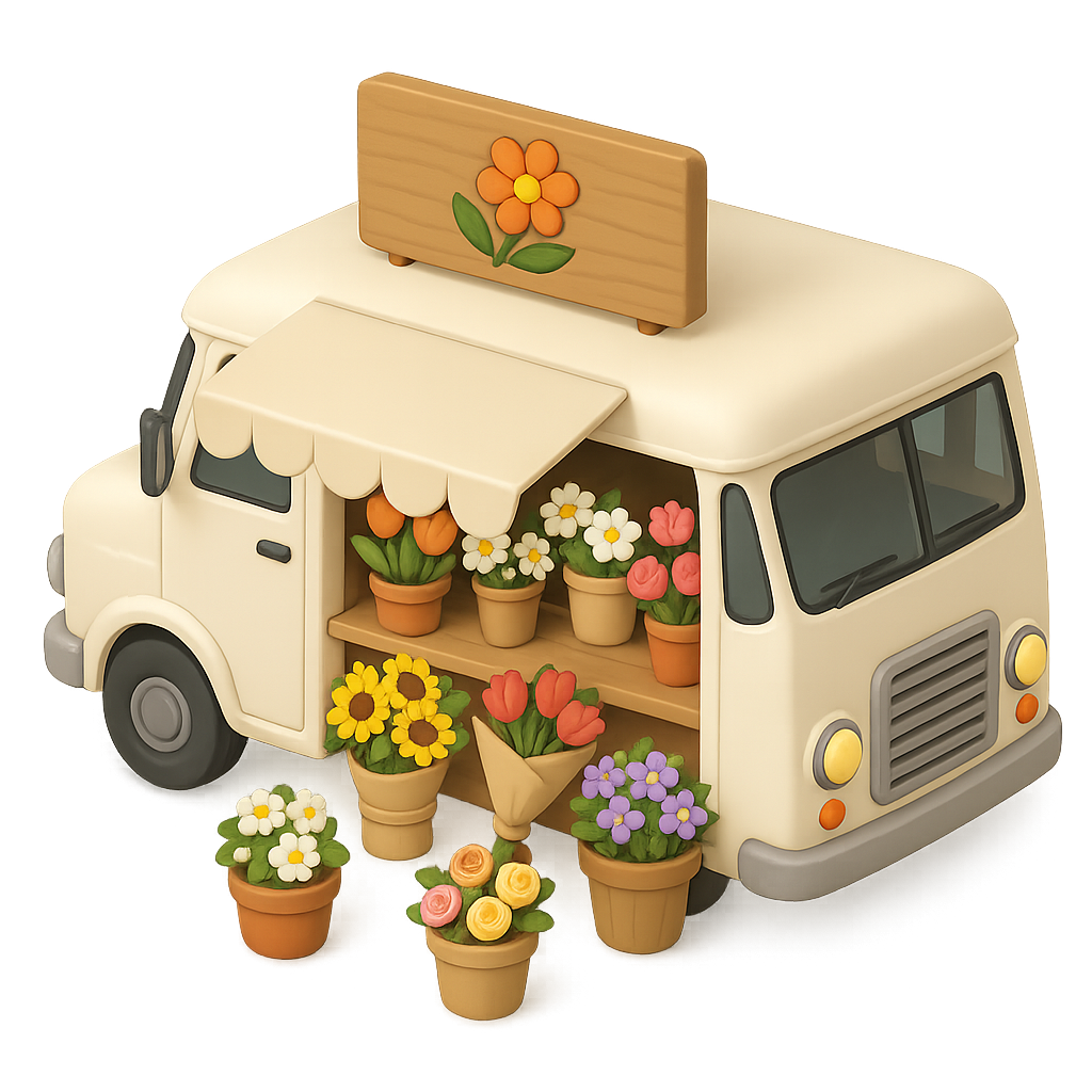 Mobile Flower Shop Bus | Thiings Collection