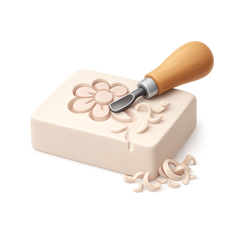 Stamp Carving Block 3D Icon — Free PNG Download | Thiings